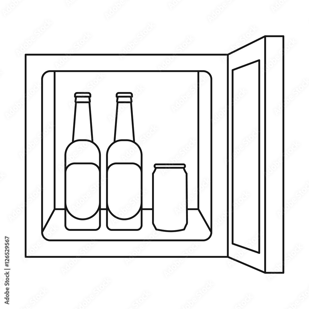 Mini-bar icon in outline style isolated on white background. Kitchen ...