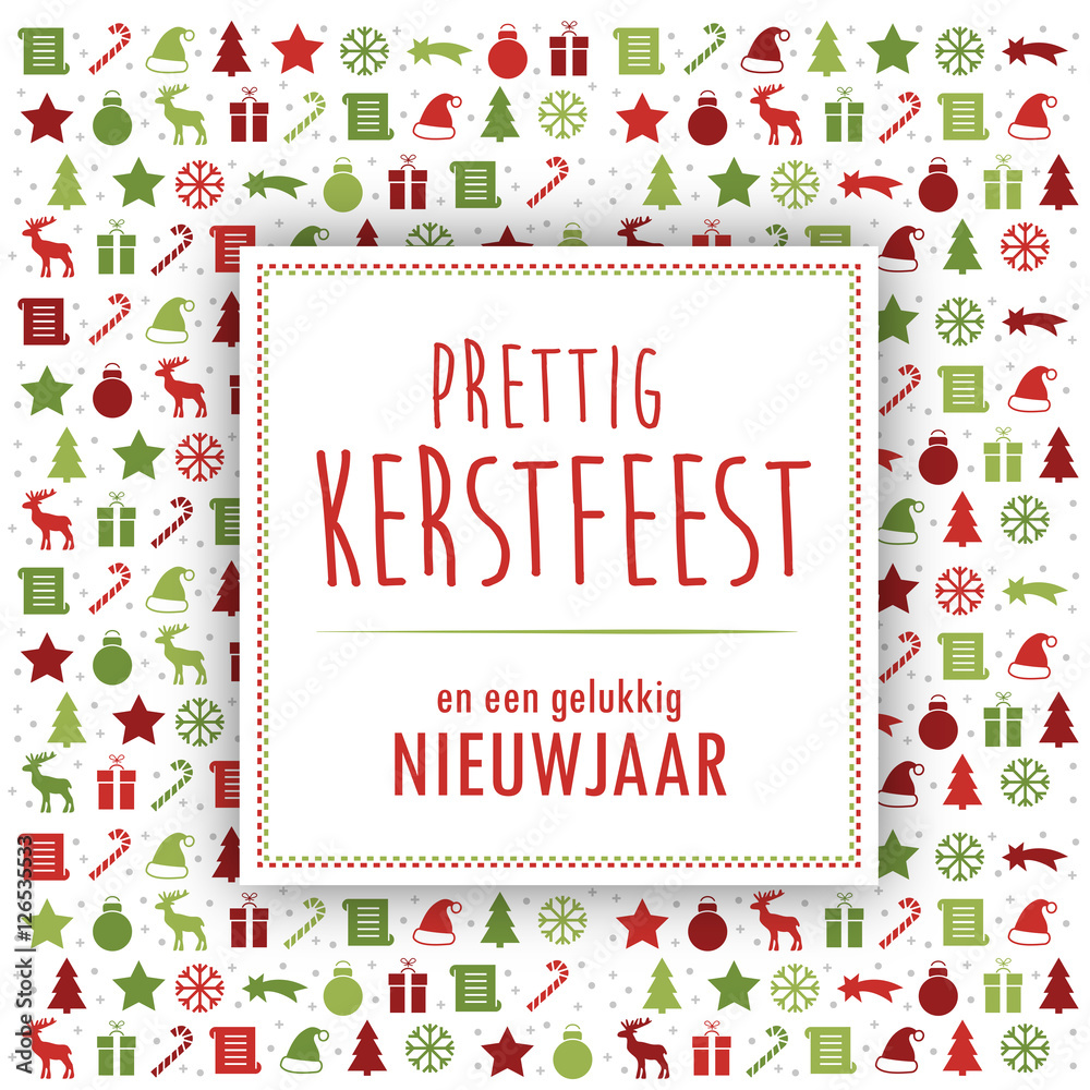 Prettig Kerstfeest en een gelukkig nieuwjaar Stock Vector | Adobe Stock