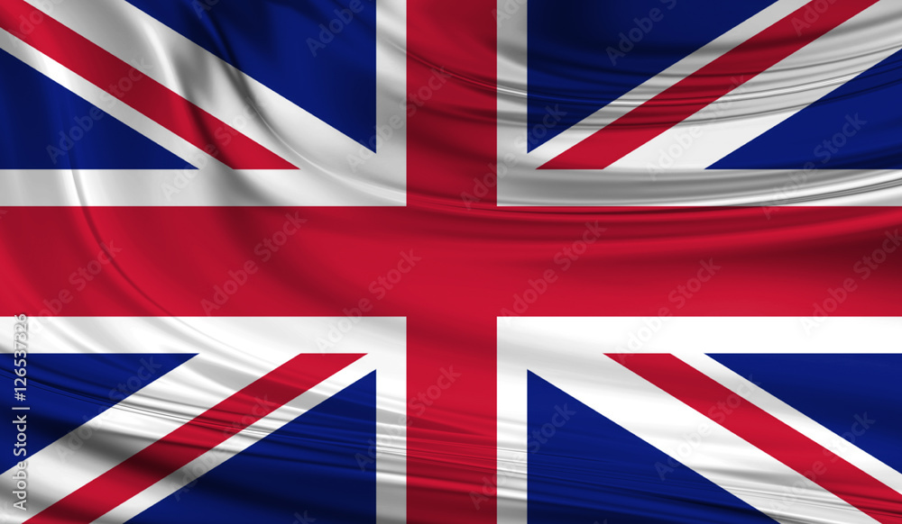 National waving flag of UK flag of the United Kingdom aka Union Jack on ...