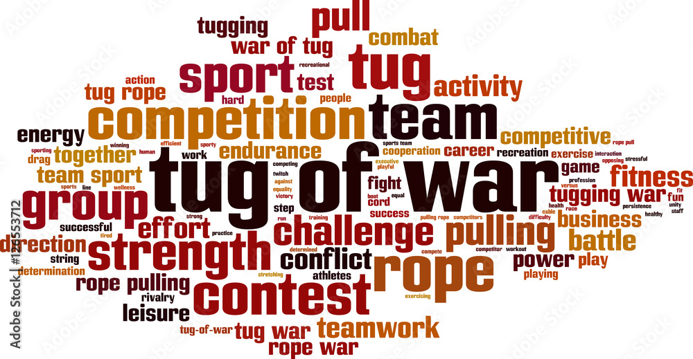 Tug of war word cloud concept. Vector illustration Stock Vector | Adobe ...