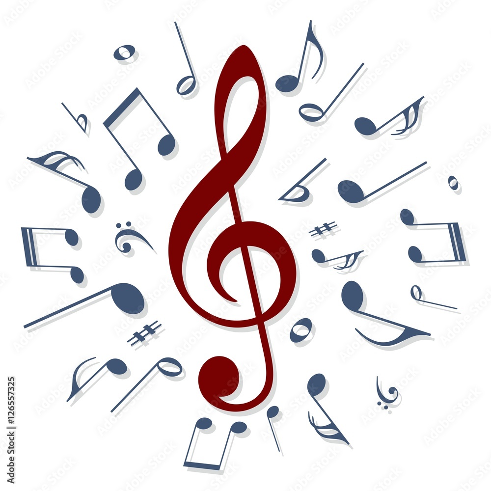 Logo with notes. Stock Vector | Adobe Stock