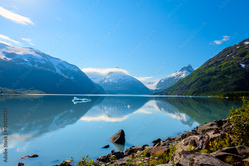 Portage Lake area, Portage Glacier area, Alaska, Turnagain Arm, Kenai ...