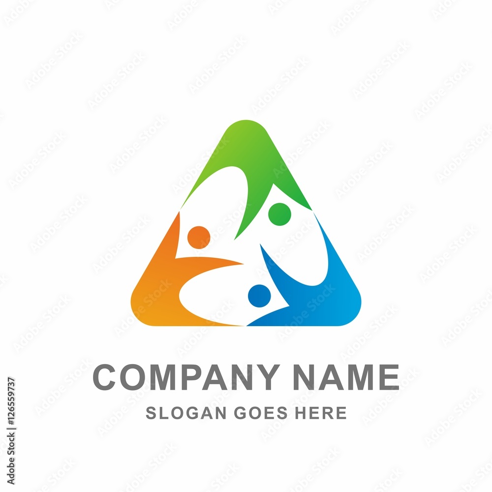 Colorful Circular Triangle Team Group People Holding Hands Business ...