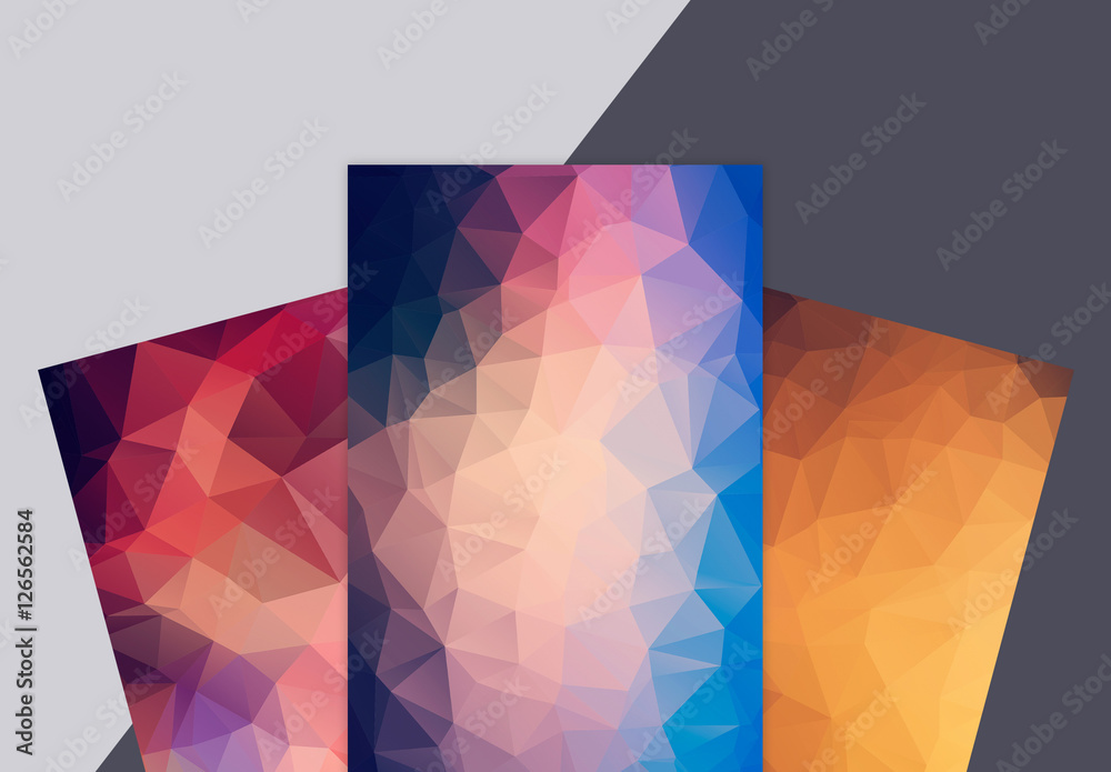 Four Flat Low Poly Texture Patterns Stock Template | Adobe Stock