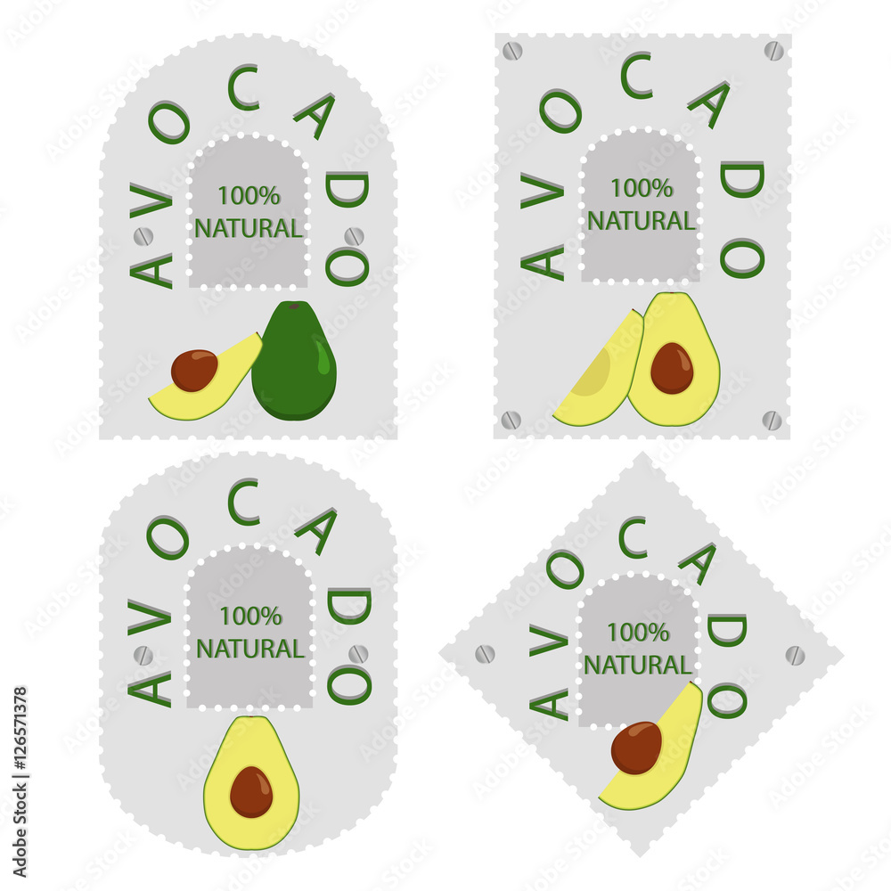 Abstract vector illustration of logo for green avocado Stock Vector ...