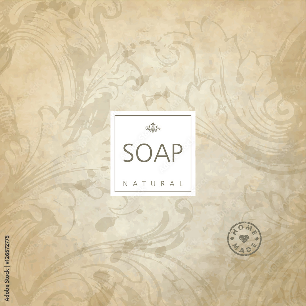Vector background for natural handmade soap, decorative paper Stock ...