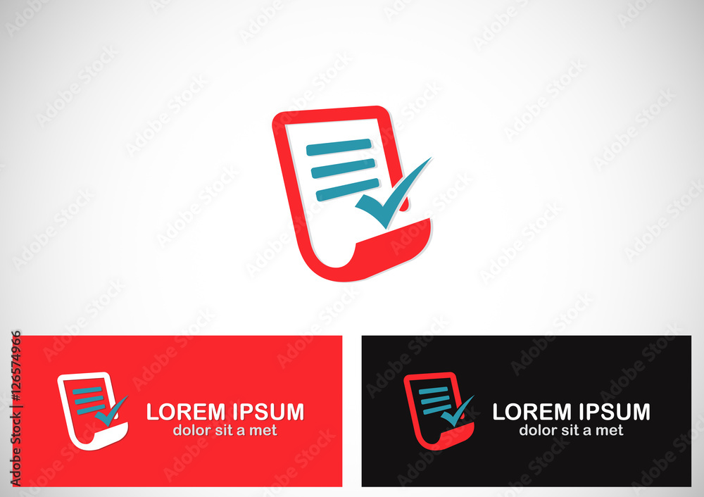 note check mark logo Stock Vector | Adobe Stock