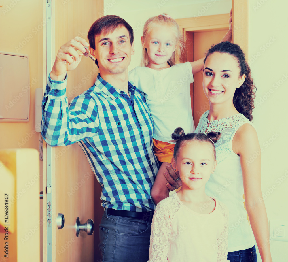 Middle class family in new house Stock 写真 | Adobe Stock