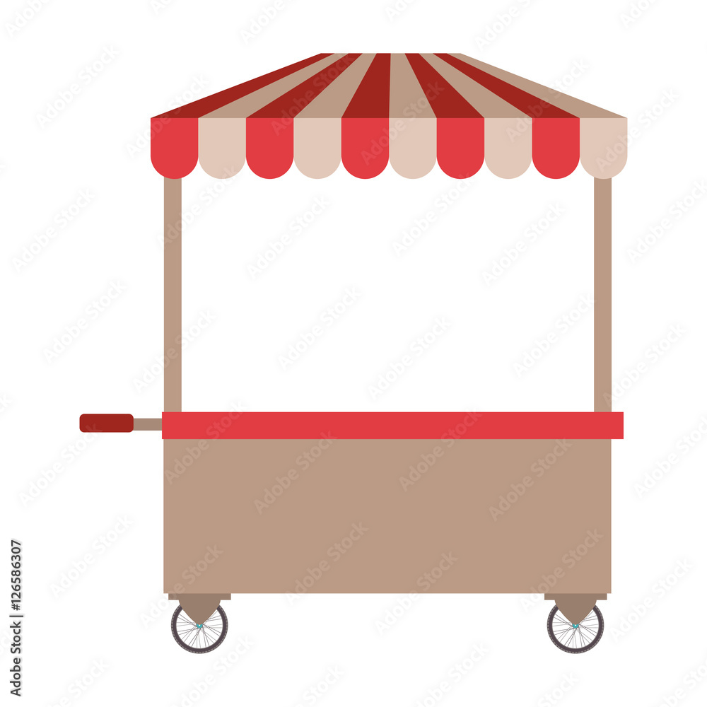 food cart icon over white background. street business design. vector ...