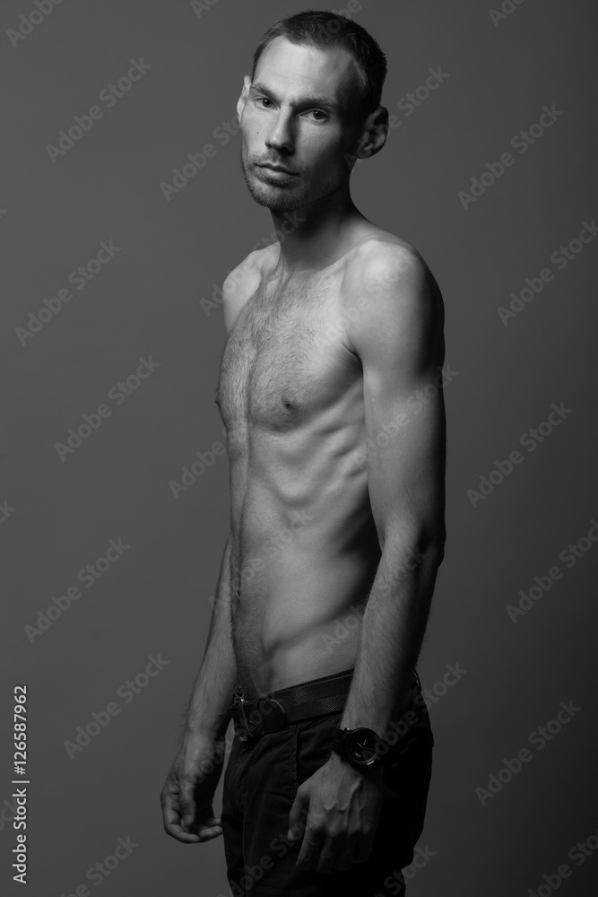 Real natural male beauty concept. Portrait of handsome charismatic man ...
