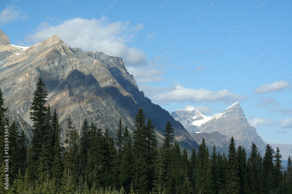 Striated mountain peaks Stock Photo | Adobe Stock