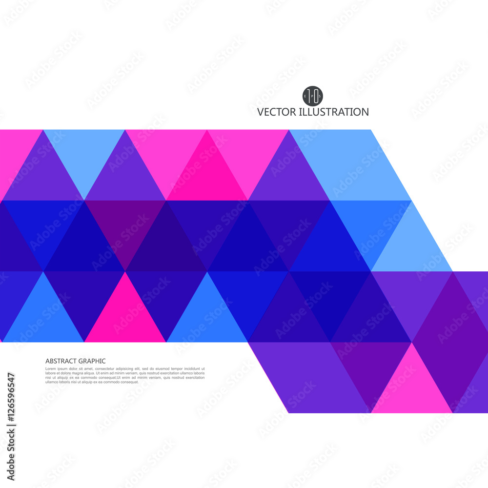 Triangular composition of abstract graphics, Vector illustration. Stock ...