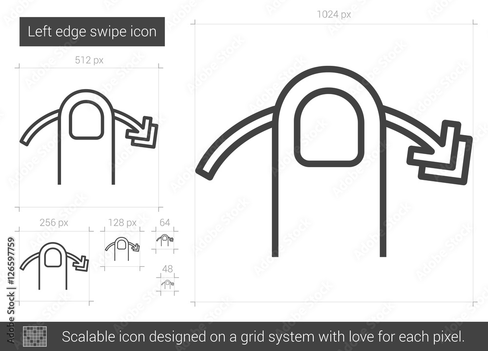 Left edge swipe line icon. Stock Vector | Adobe Stock Left edge swipe line icon. Stock Vector | Adobe Stock