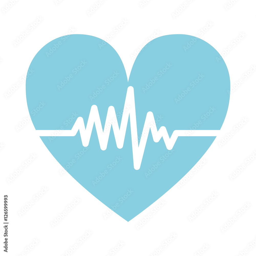 cardio pulse heart icon over white background. vector illustration ...
