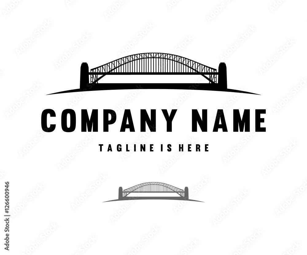 Classic Bridge Semicircle Circle Building Logo Design Stock Vector ...