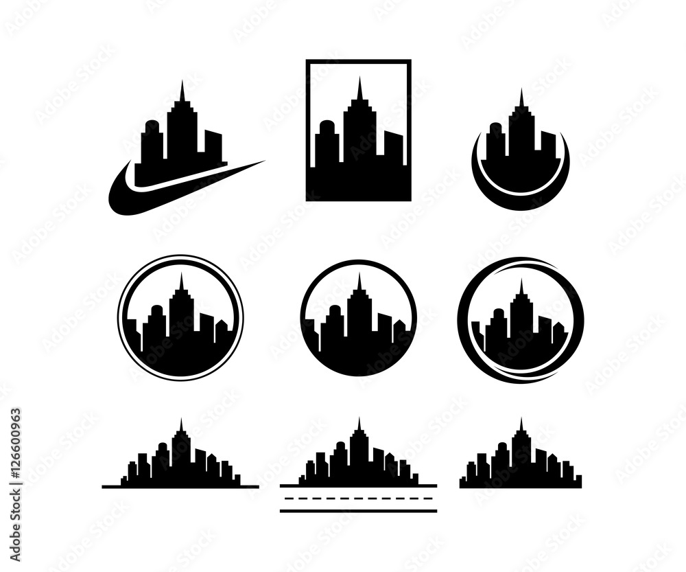 Road Circle Square Check Mark City Logo Design Stock Vector | Adobe Stock