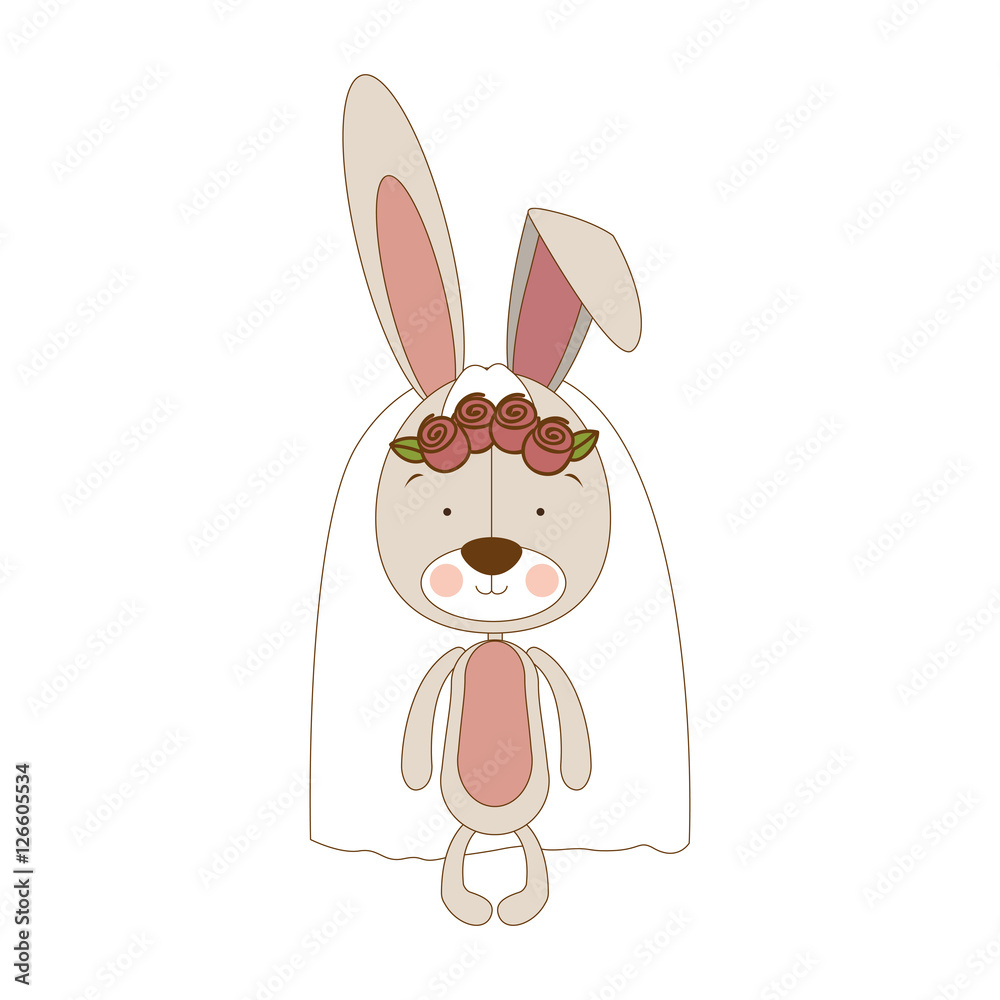 bunny bride cartoon icon image vector illustration design Stock Vector ...