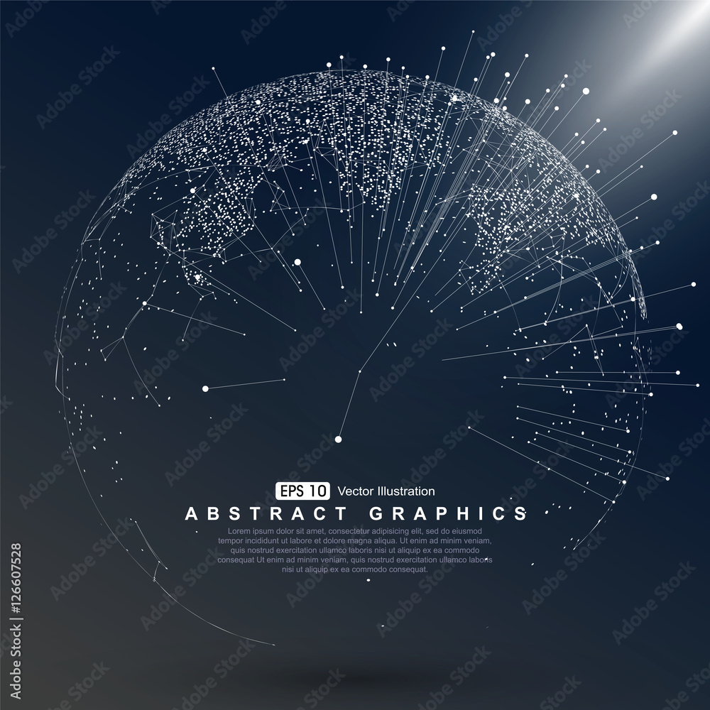 World map point, line, composition, representing the global, Global ...