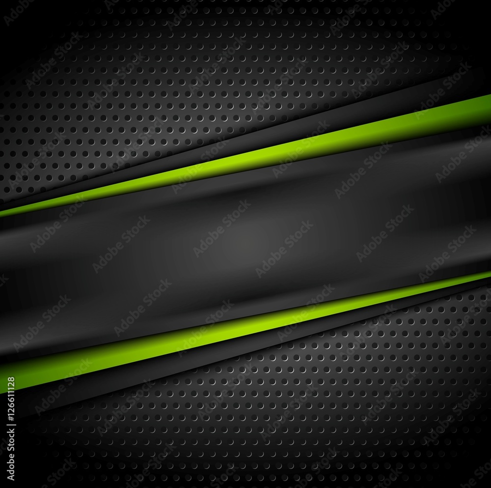 Dark green black tech abstract background Stock Vector | Adobe Stock