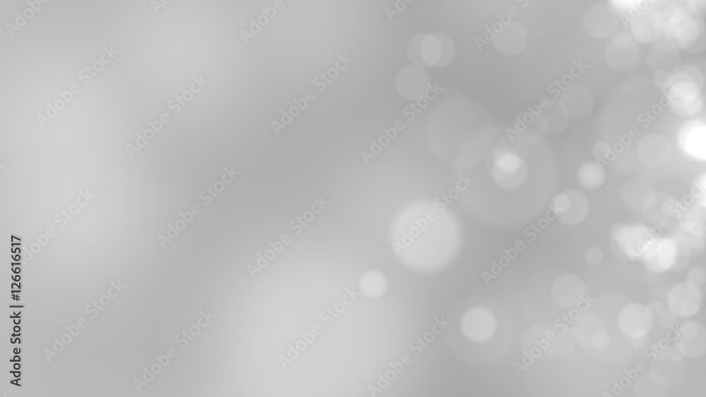 Gray background. Abstract glowing bokeh circles or sparks. 3D rendering ...