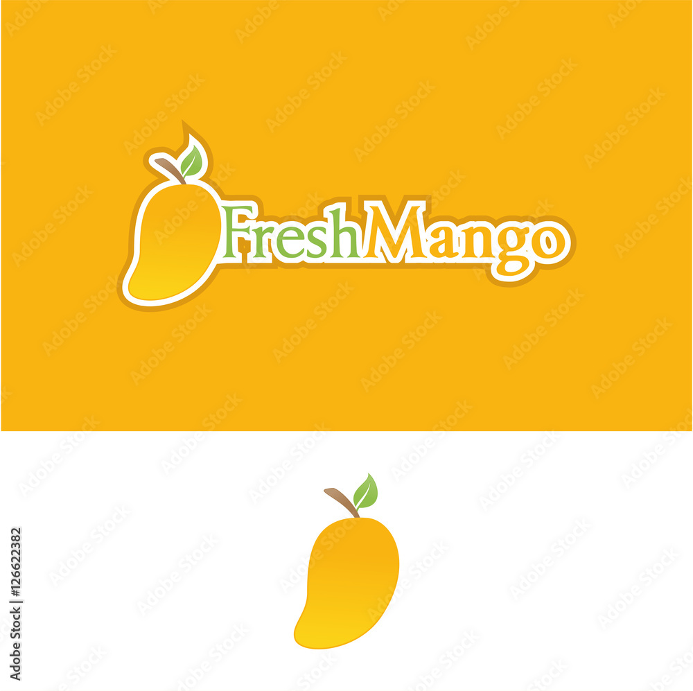 fresh mango fruit concept logo icon Stock Vector | Adobe Stock