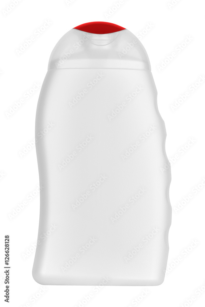 Foto Stock White blank shampoo bottle, no label, isolated | Adobe Stock