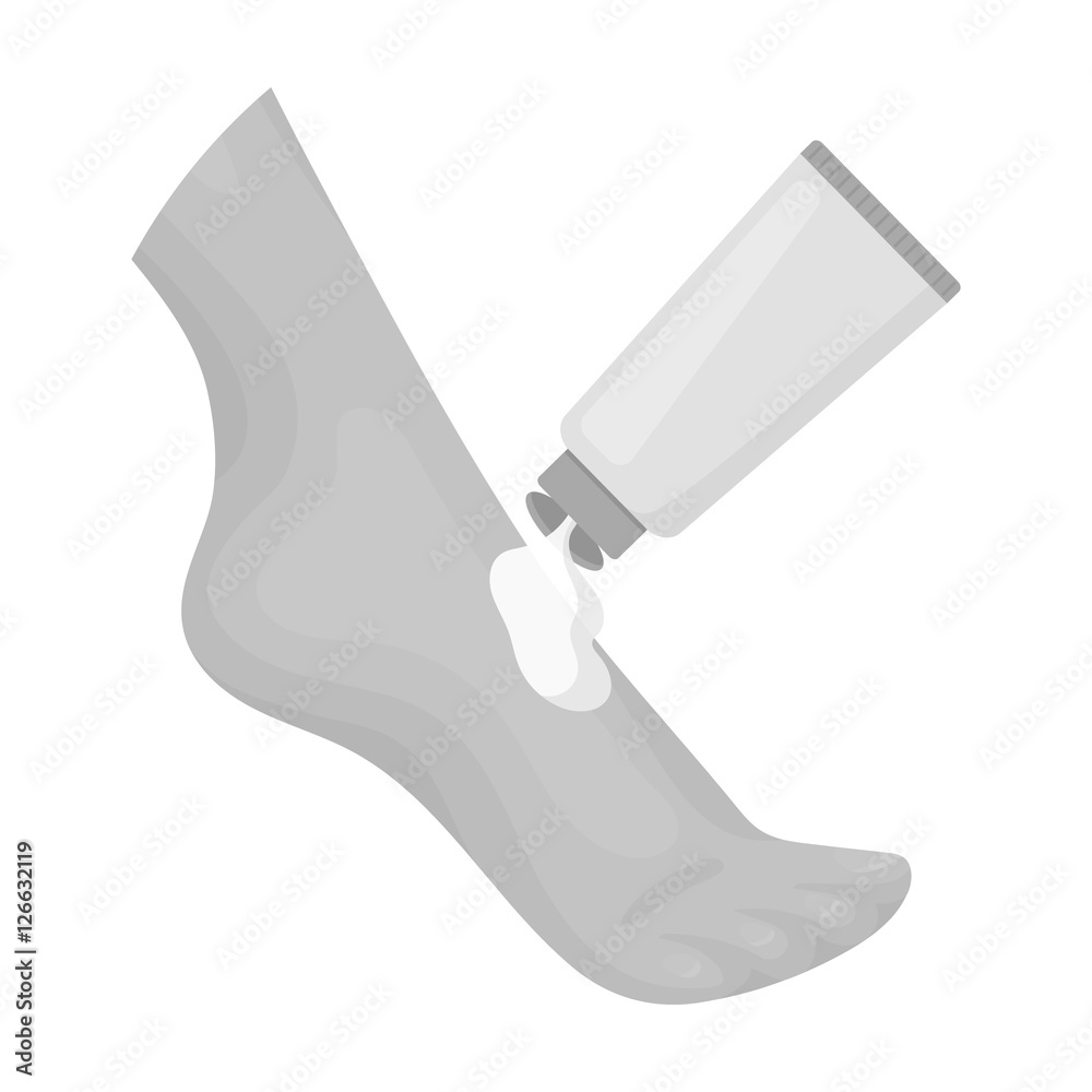 Cream for feet icon in monochrome style isolated on white background ...