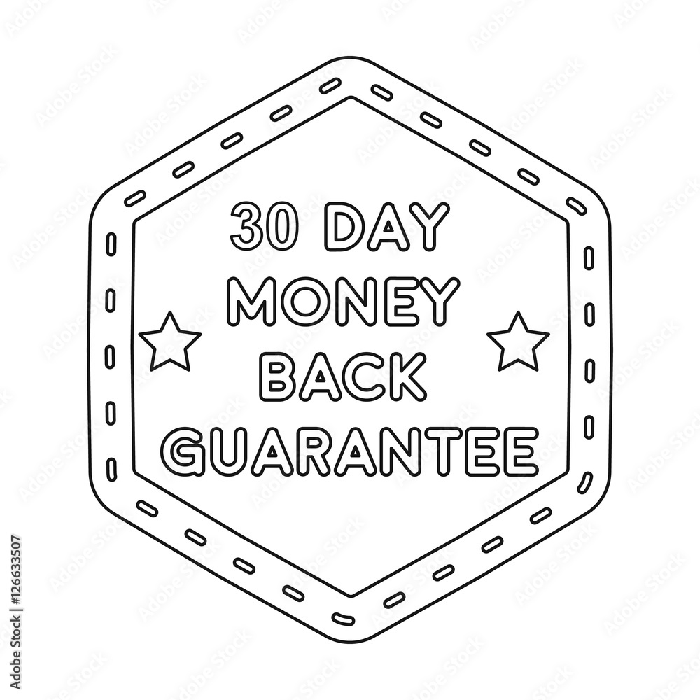 Money back guarantee icon in outline style isolated on white background ...