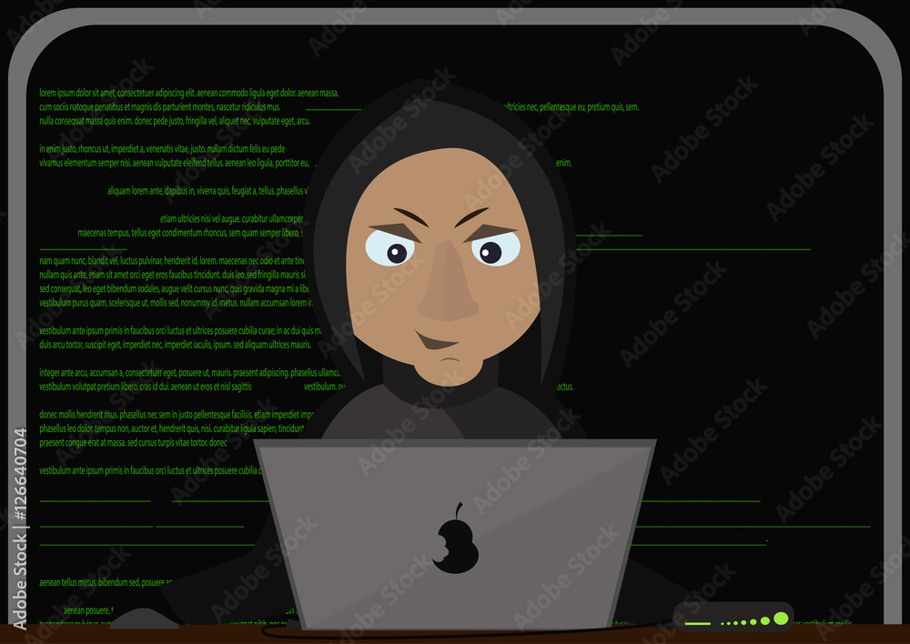 Programmer working on front of his laptop.Abstract Technology ...