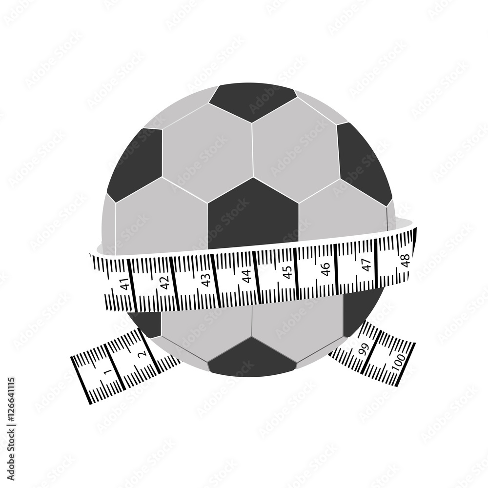 measuring tape and football ball icon image vector illustration design ...