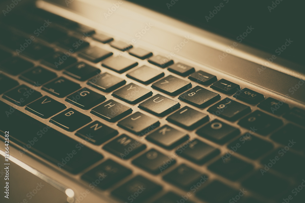 Laptop keyboard detail Stock Photo | Adobe Stock