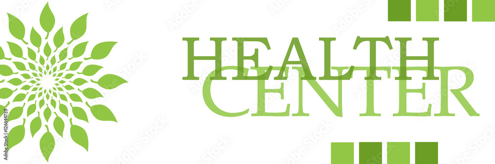 Health Center Green Leaves Circular Horizontal Stock Illustration ...