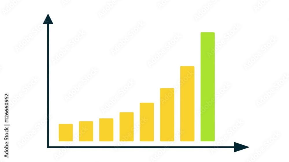 Bar graph chart with arrows axis. Grow chart business concept. Chart ...