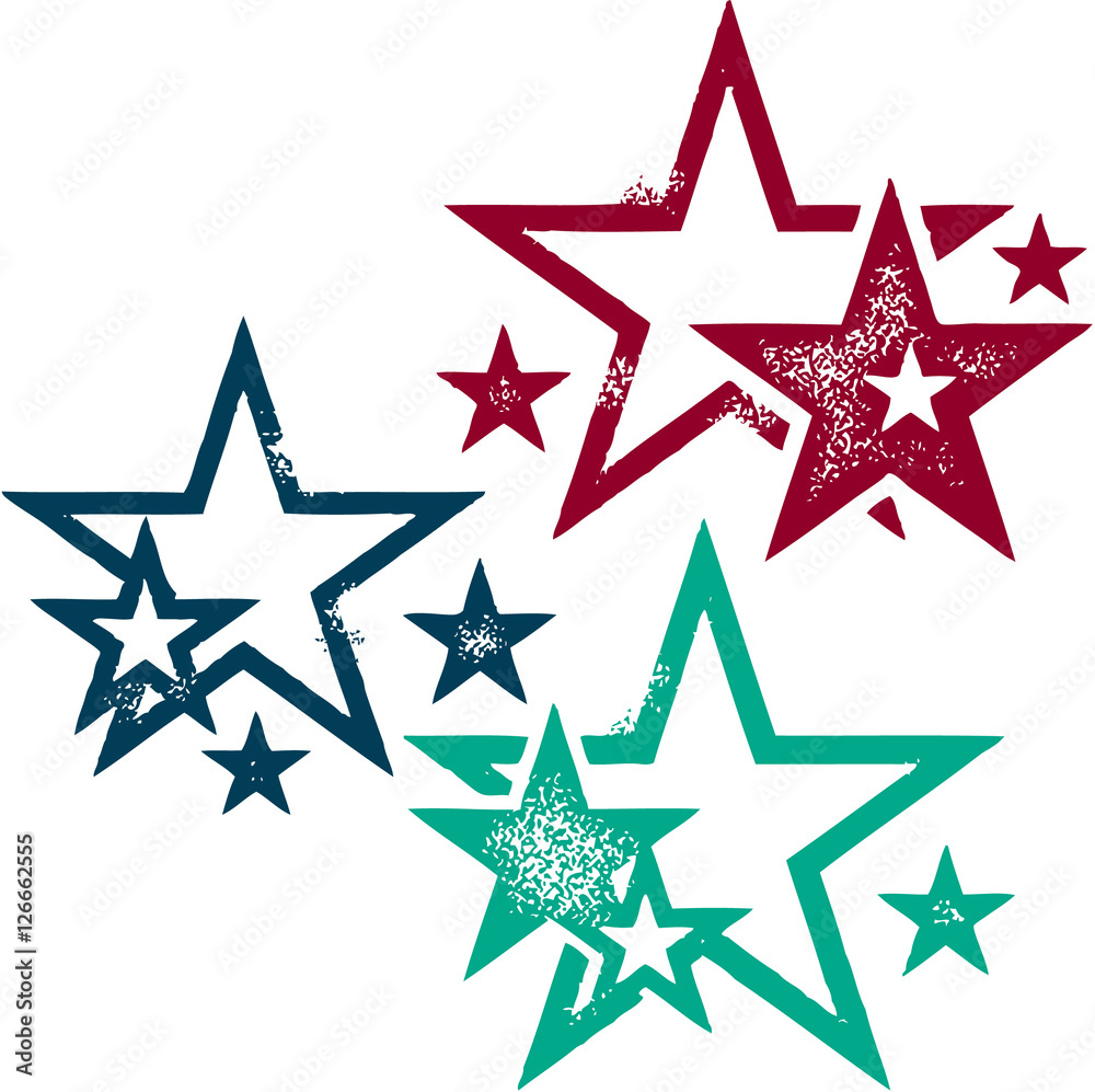 Vector Grunge Stars Stock Vector | Adobe Stock