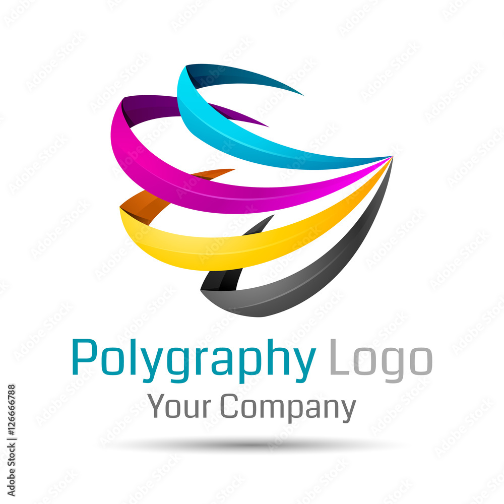 CMYK logo. Can be used in business connected printers illustration ...