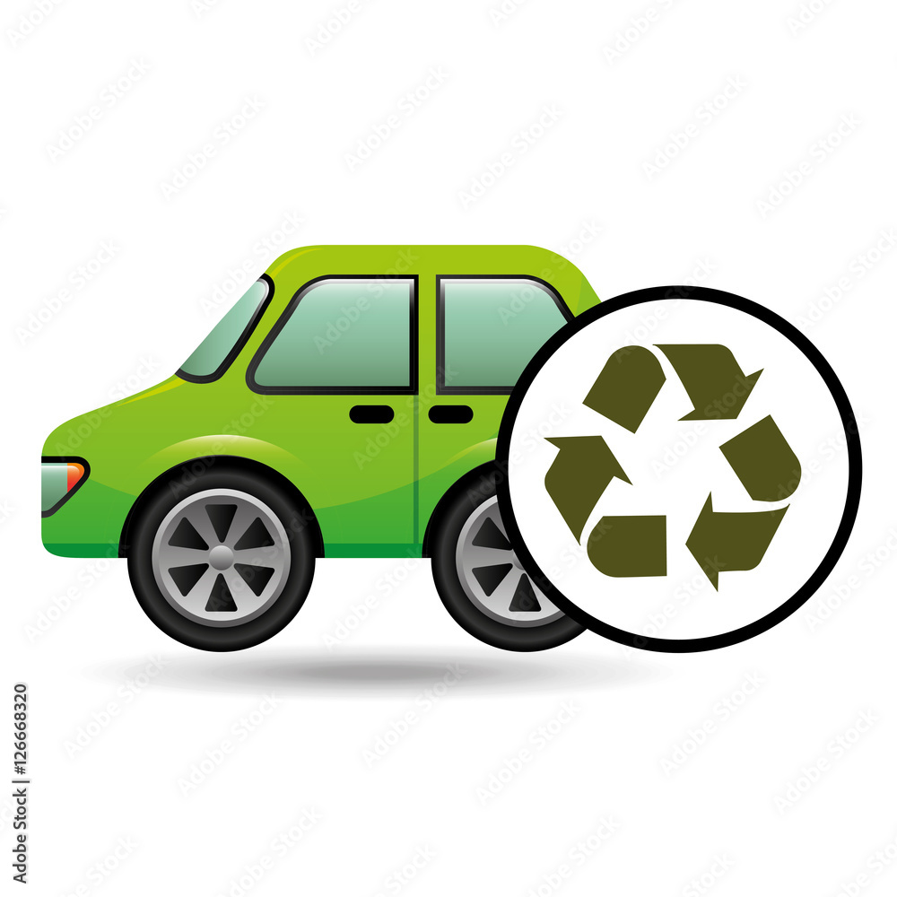 eco car icon environment recycle symbol vector illustration eps 10 ...