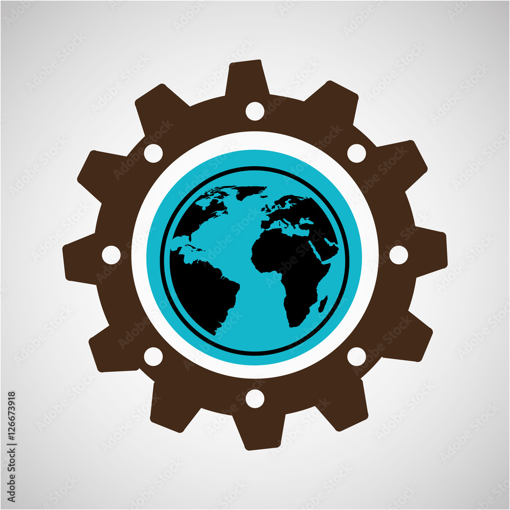symbol environment gear global vector illustration eps 10 Stock Vector ...