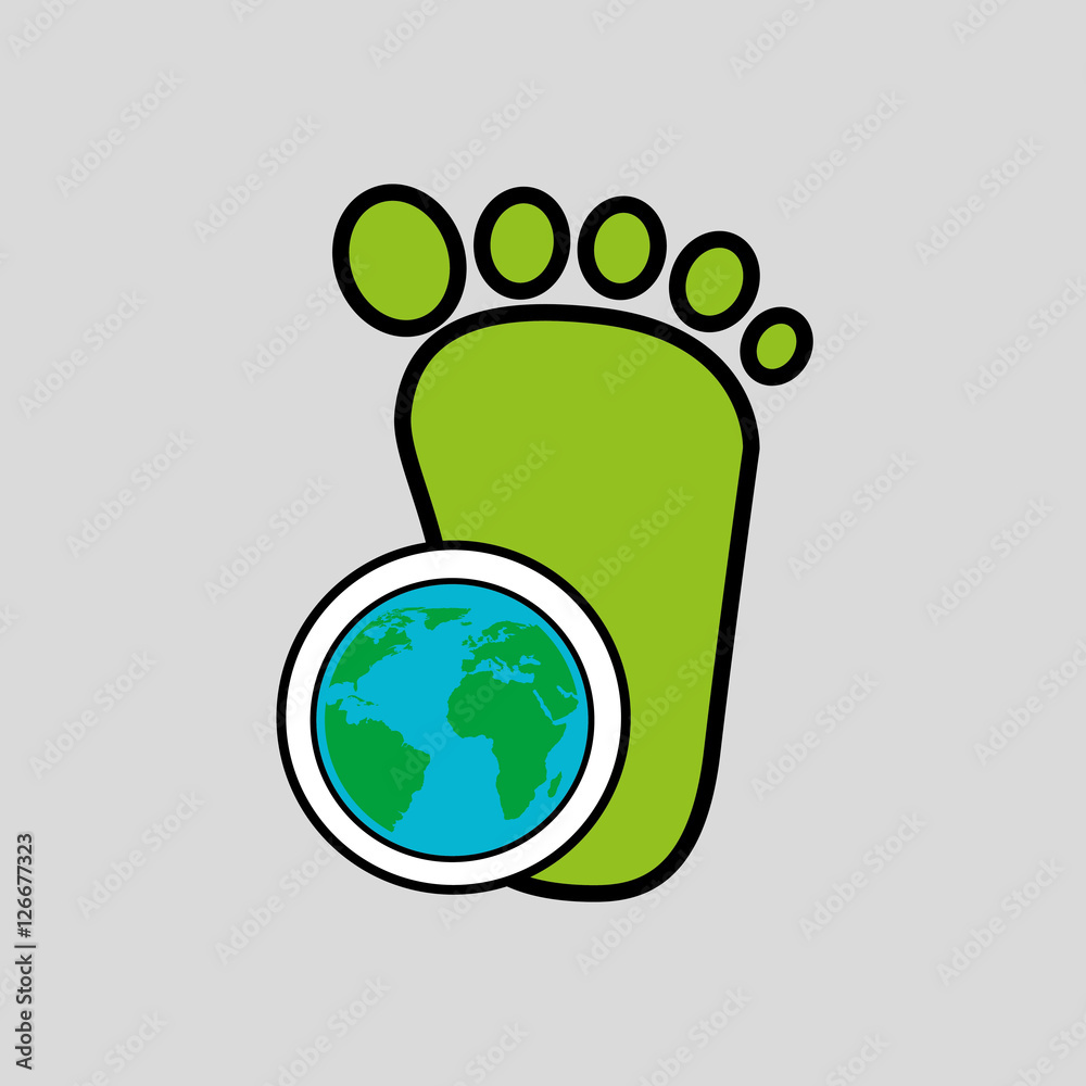 global world footprint ecology icon design vector illustration eps 10 ...