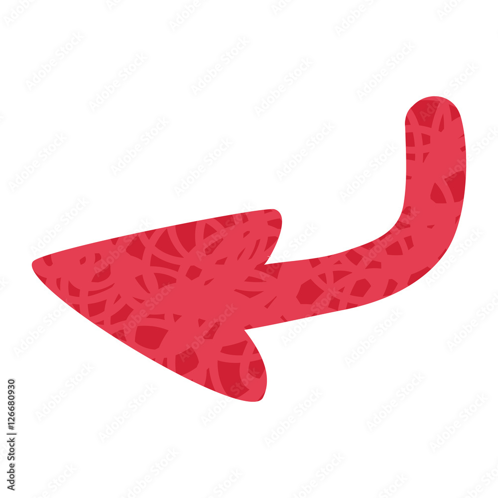 scribble arrow with pattern icon image vector illustration design Stock ...