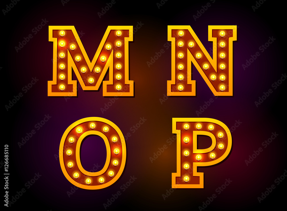 light font , cinema sign,theater sign Stock Vector | Adobe Stock