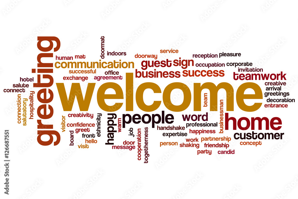 Welcome word cloud Stock Illustration | Adobe Stock
