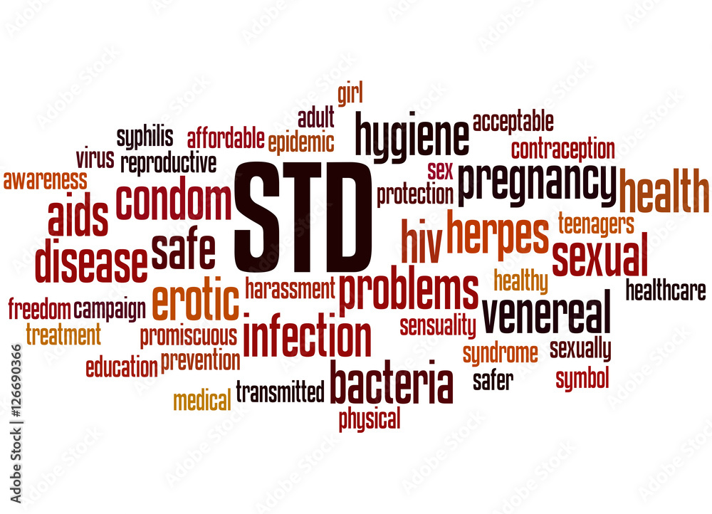 STD - Sexually Transmitted Diseases, word cloud concept 2 Stock ...