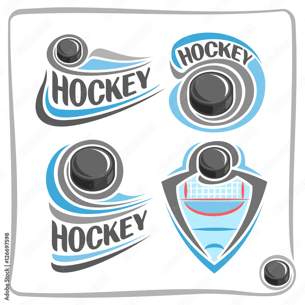 Vector abstract logo Hockey Puck, decoration sign sports club, simple ...