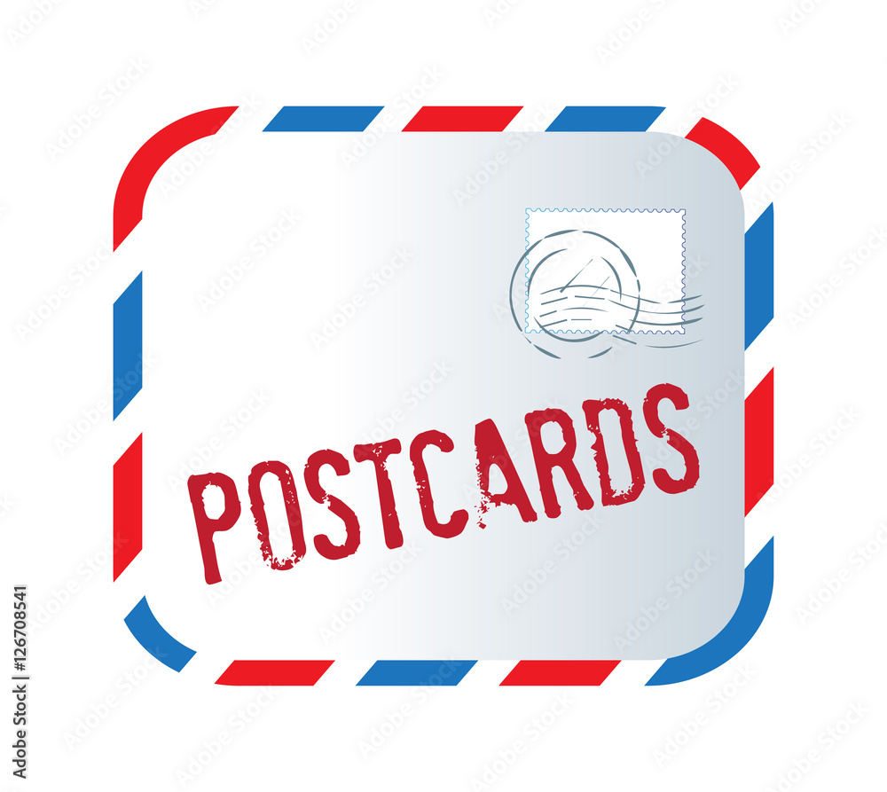 Postcard Text And Letter Stock Vector | Adobe Stock