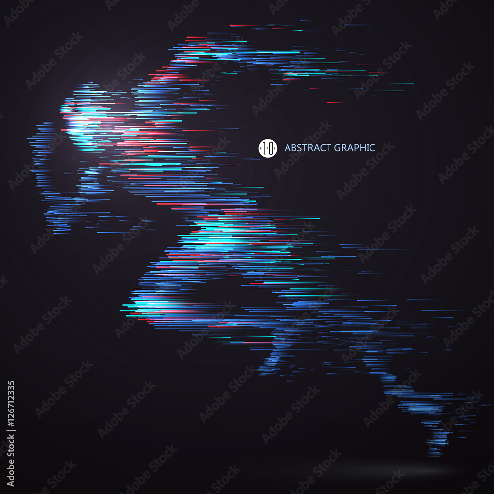 Running people, composed of colored lines. Stock Vector | Adobe Stock