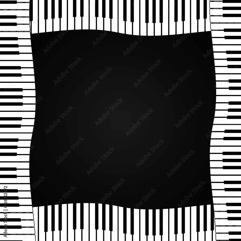 The frame of piano keys on a dark background. Vector illustration Stock ...