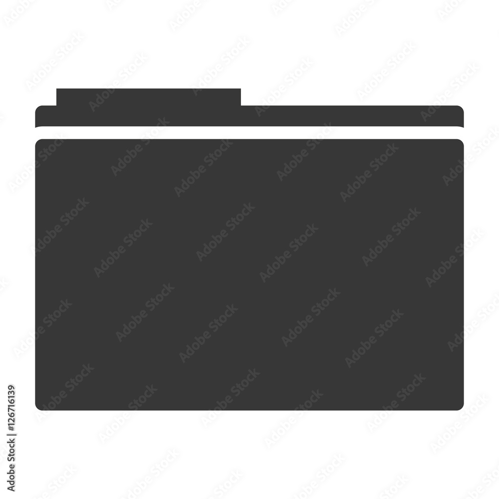 silhouette of document folder icon over white background. vector ...
