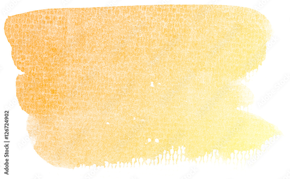 Abstract yellow watercolor on white background.This is watercolor ...
