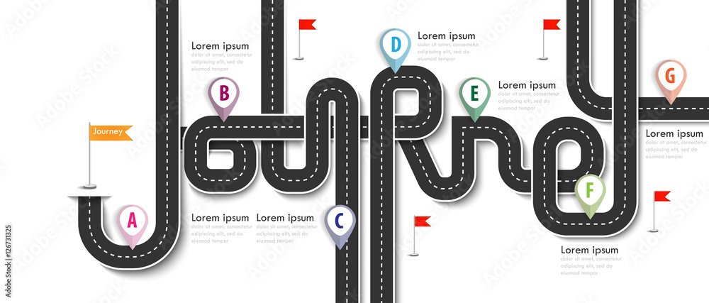Road trip and Journey route. Business and Journey Infographic Design ...