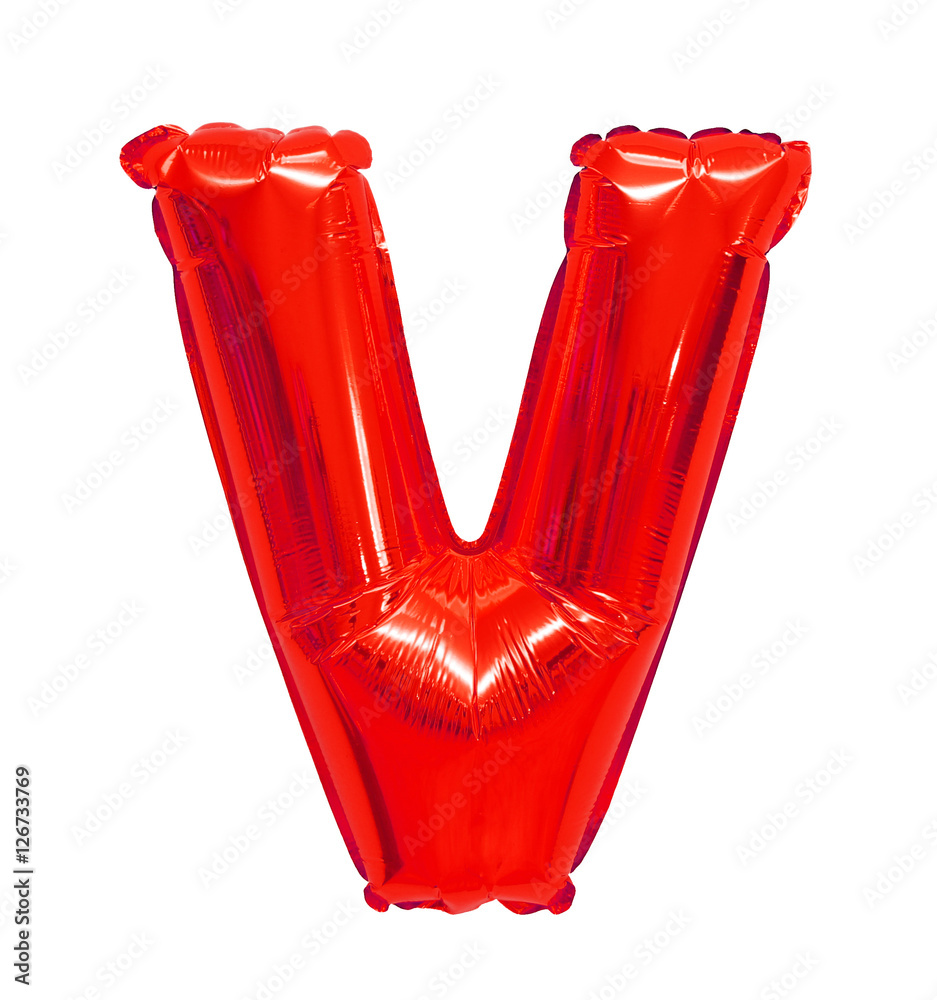 Letter v English alphabet red Stock-Foto | Adobe Stock